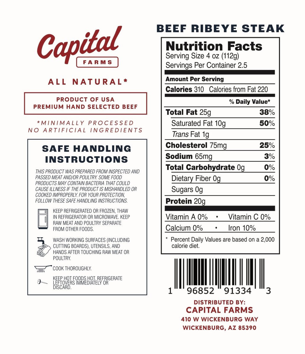 Ribeye Steak Arizona | Best Rib Eye Steak Value – Capital Farms Meats ...